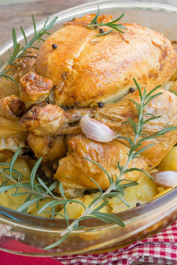 Roast chicken stuffed stock image. Image of baked, prepared - 64074861