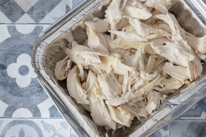 Roast Chicken in a Takeaway Aluminium Foil Tray. Stock Photo - Image of ...