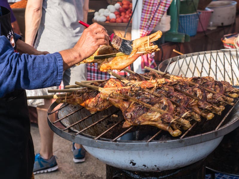 Roast Chicken in Local Market Stock Photo - Image of meal, gourmet ...