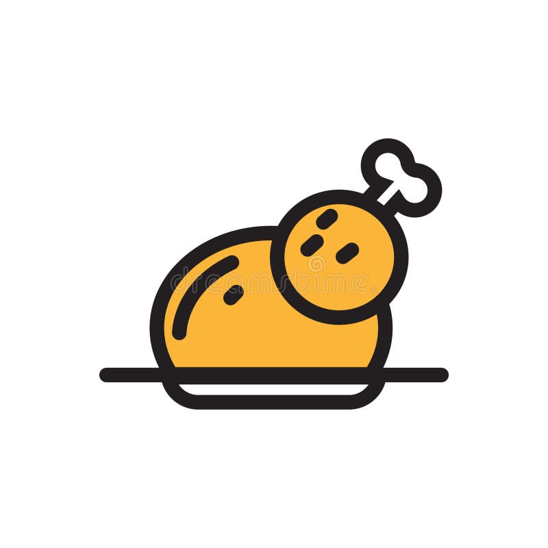 Roast Chicken. Vector Illustration Decorative Design Stock Vector ...