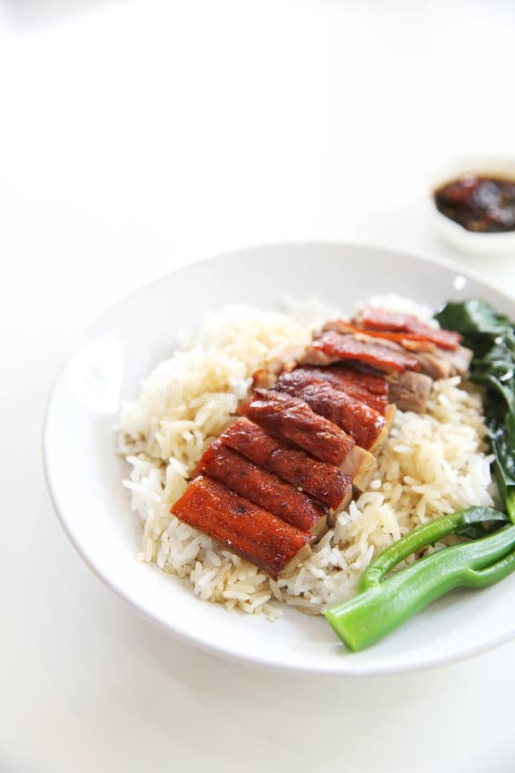 Roast duck over rice stock photo. Image of roast, china - 136994588