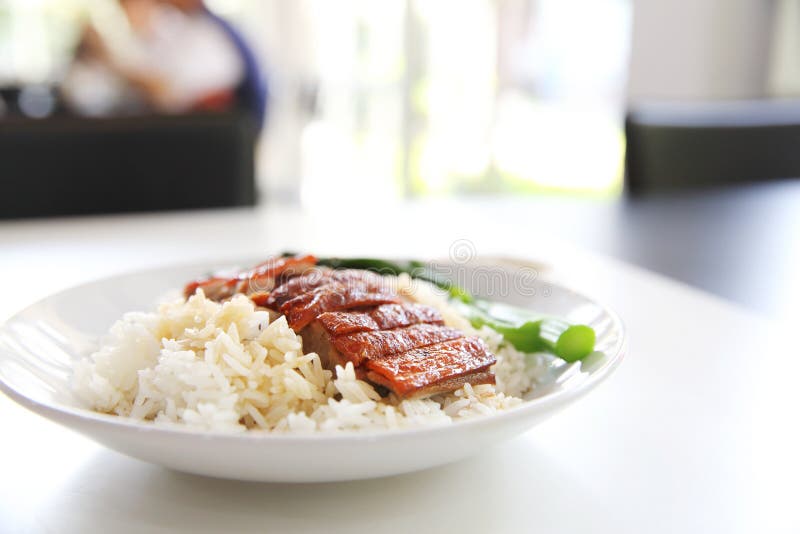 Roast duck over rice stock photo. Image of roasted, china - 136994590