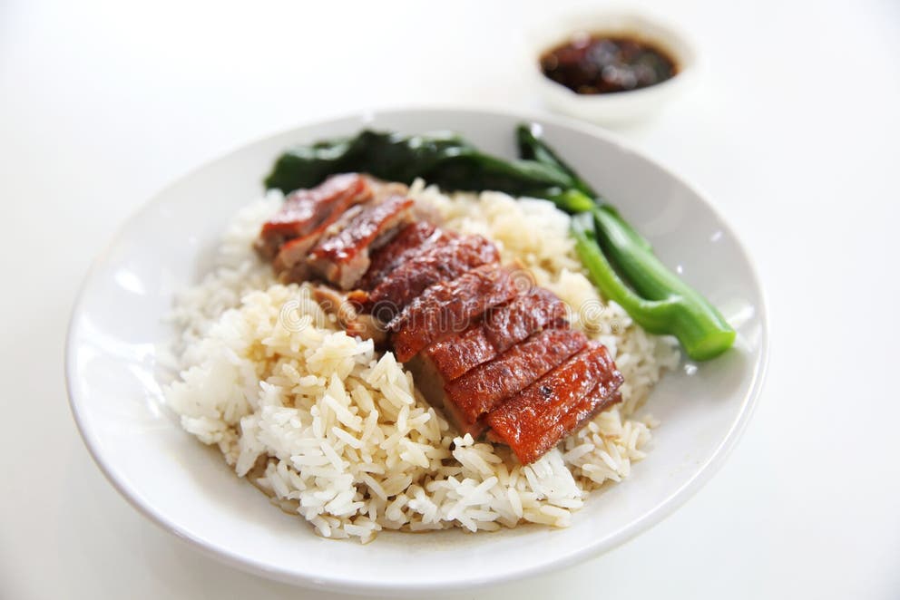 Roast duck over rice stock image. Image of delicious - 136994595