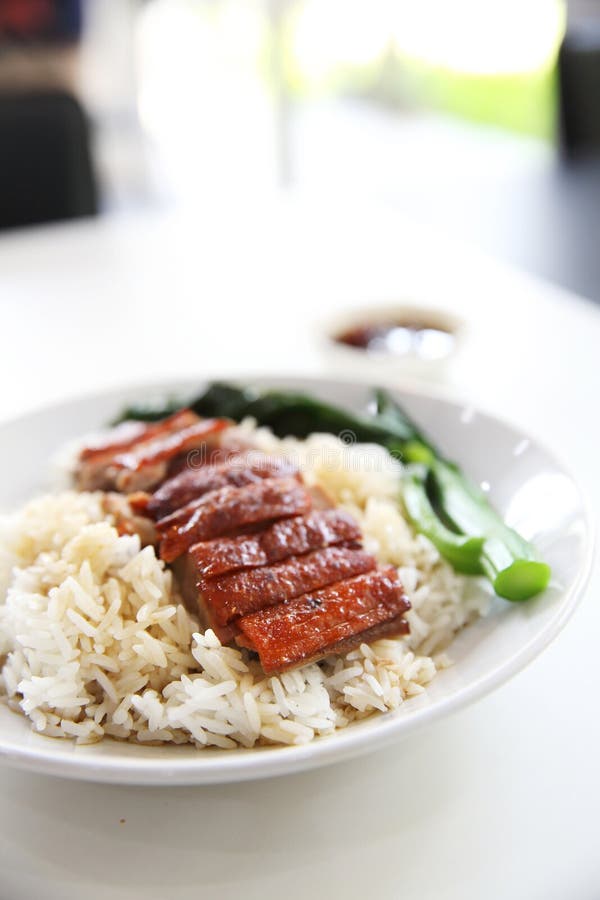 Roast duck over rice stock photo. Image of chinese, asia - 136994596