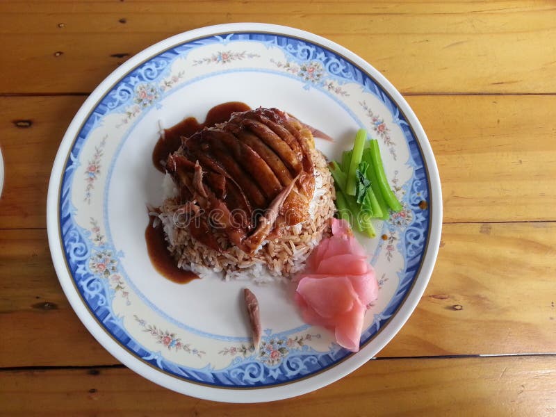 Roast duck over rice stock photo. Image of dish, fast - 45285434