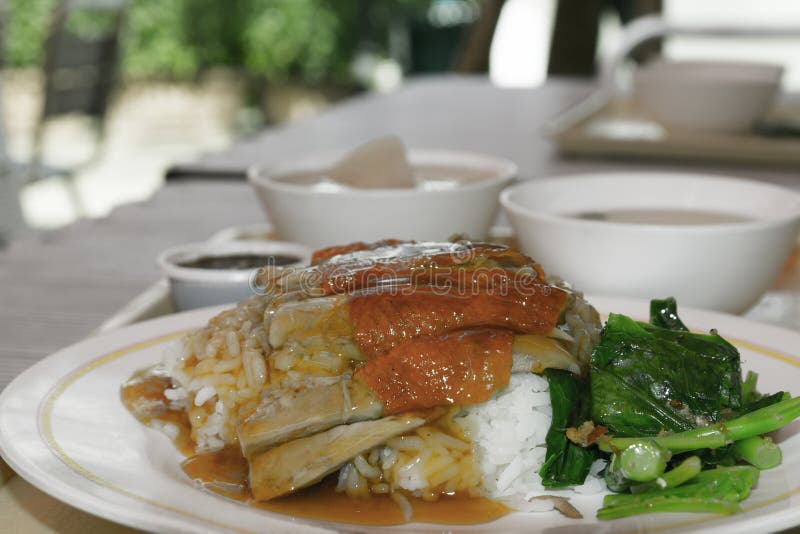 Roast Duck over Rice stock image. Image of barbecue, white - 36952285
