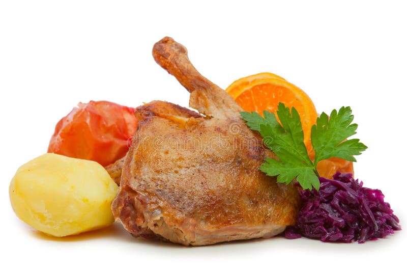 Roast Duck.Christmas Dinner. Stock Photo - Image of parsley, dinner ...