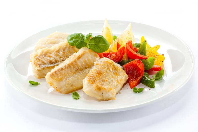 Two Tilapia Fish Fillets on White Plate Stock Image - Image of tilapia ...