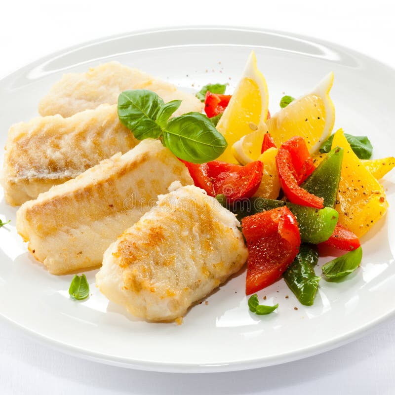 Roast fish fillet stock image. Image of dining, eating - 53921617