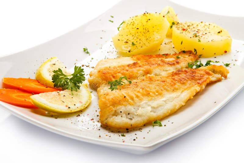 Roast fish fillet stock image. Image of green, dinner - 53921997