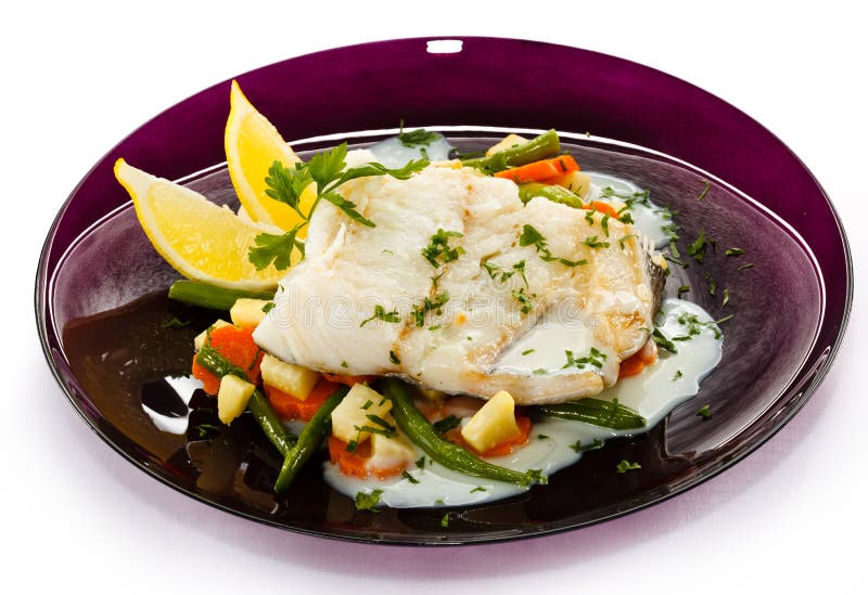 Roast fish fillet stock photo. Image of dine, dining - 58915078