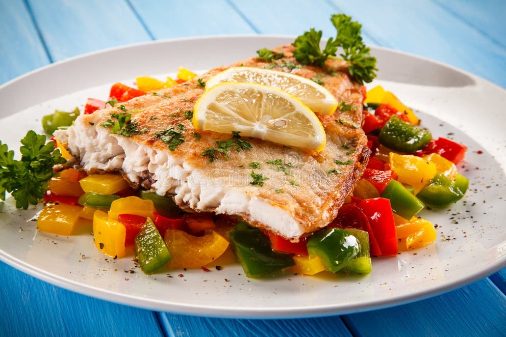 Roast fish fillet stock photo. Image of fish, fastfood - 64871630