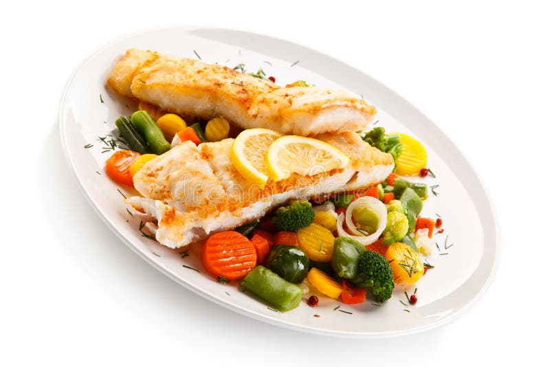 Roast fish fillet stock photo. Image of dine, delicious - 74434770