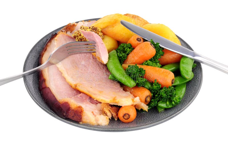 Roast gammon meal stock photo. Image of meat, background - 183244152