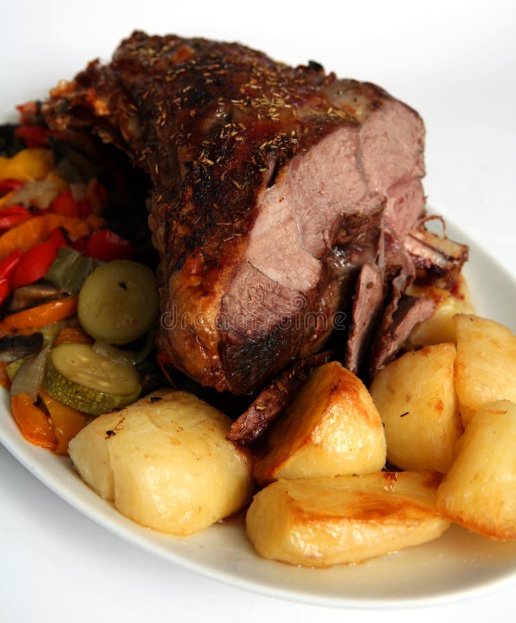Roast lamb meal stock image. Image of roast, lamb, meat - 13393849