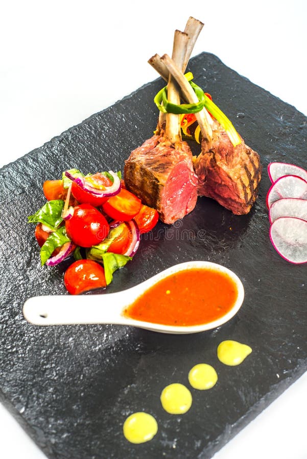 Roast lamb chops stock photo. Image of chop, fried, juicy - 54043428
