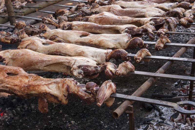 Roast lamb stock image. Image of fire, coal, heat, roast - 35417849