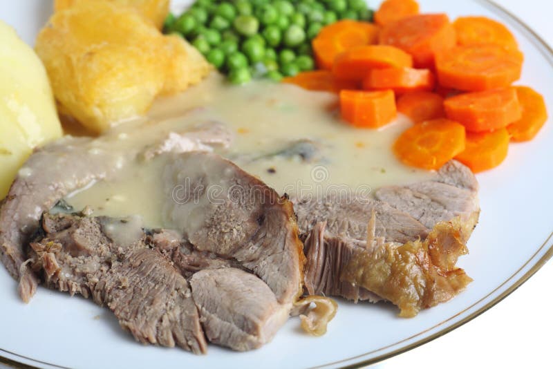 Roast lamb meal stock image. Image of roast, lamb, meat - 13393849