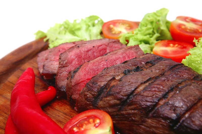 Roast meat on plate stock image. Image of hungry, marinated - 7541861
