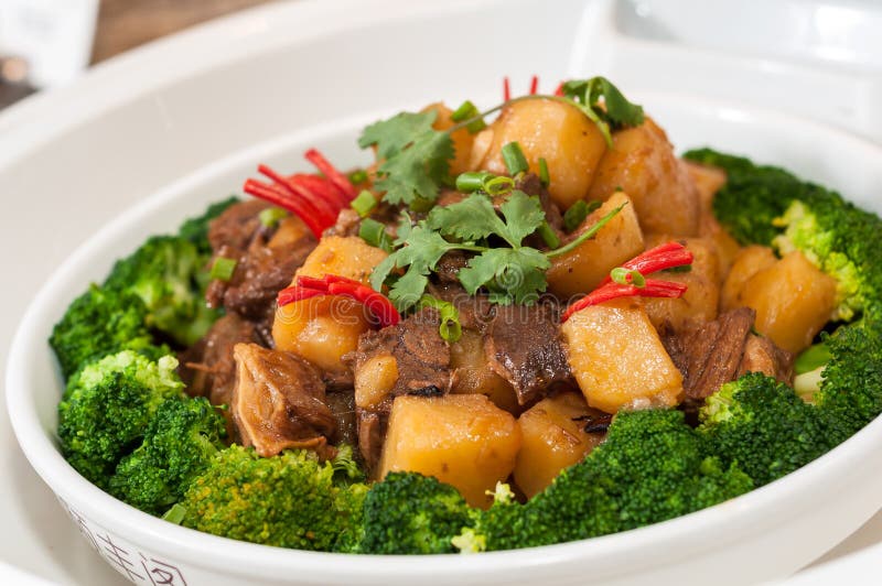 Roast mutton stock image. Image of meal, goulash, fruits - 67264895