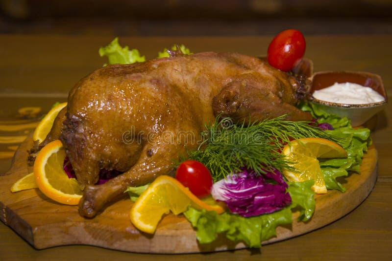 Roast Partridge with Fresh Vegetables. Stock Photo - Image of lettuce ...