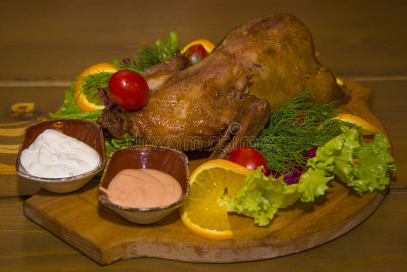 Roast Partridge with Fresh Vegetables. Stock Image - Image of dish ...