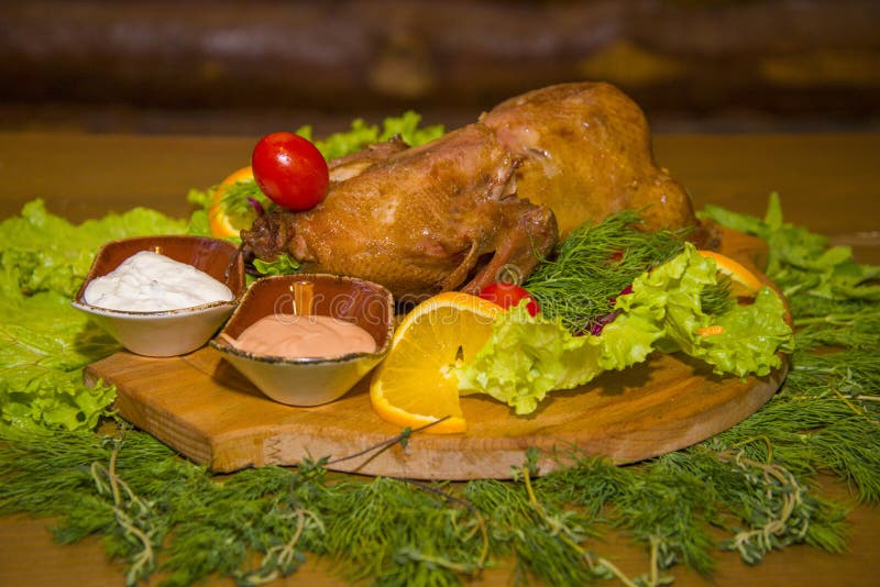 Roast Partridge with Fresh Vegetables. Stock Photo - Image of lettuce ...