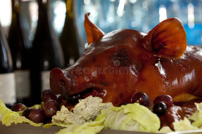 Roast pig stock image. Image of breakfast, composition - 16449211