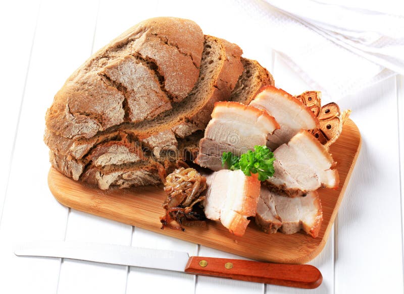 Roast pork belly stock image. Image of pork, lunch, salt - 55696031