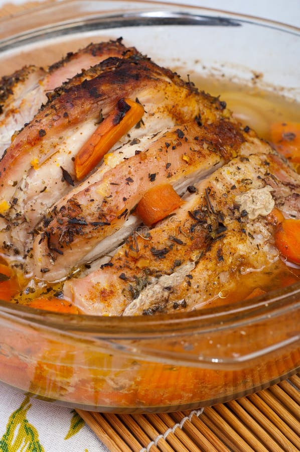 Roast of the pork ham stock image. Image of fresh, focus - 30233999