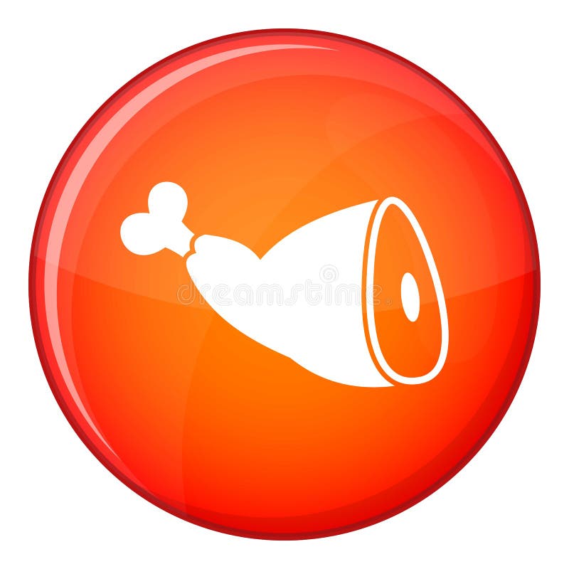 Roast Pork Knuckle Icon, Flat Style Stock Vector - Illustration of ...