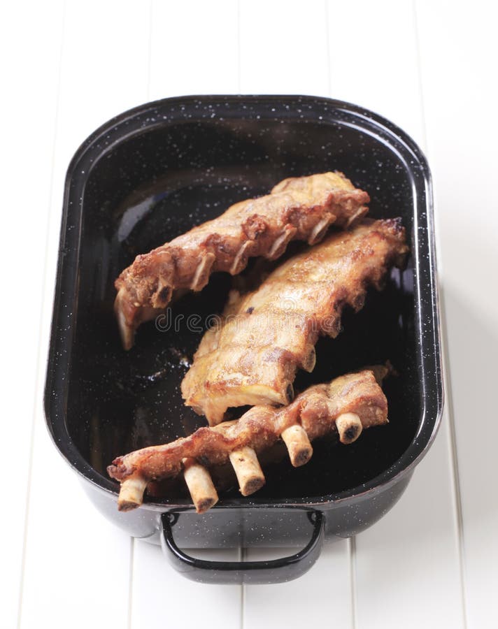 Roast pork ribs stock image. Image of ribs, black, lunch - 32776181