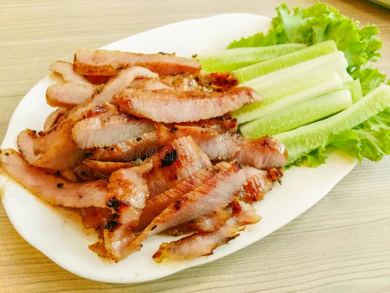 Roast Pork in Thai Style stock photo. Image of restaurant - 73133356
