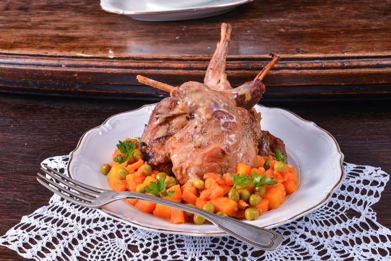 Roast rabbit stock image. Image of cuisine, brown, meal - 33915475