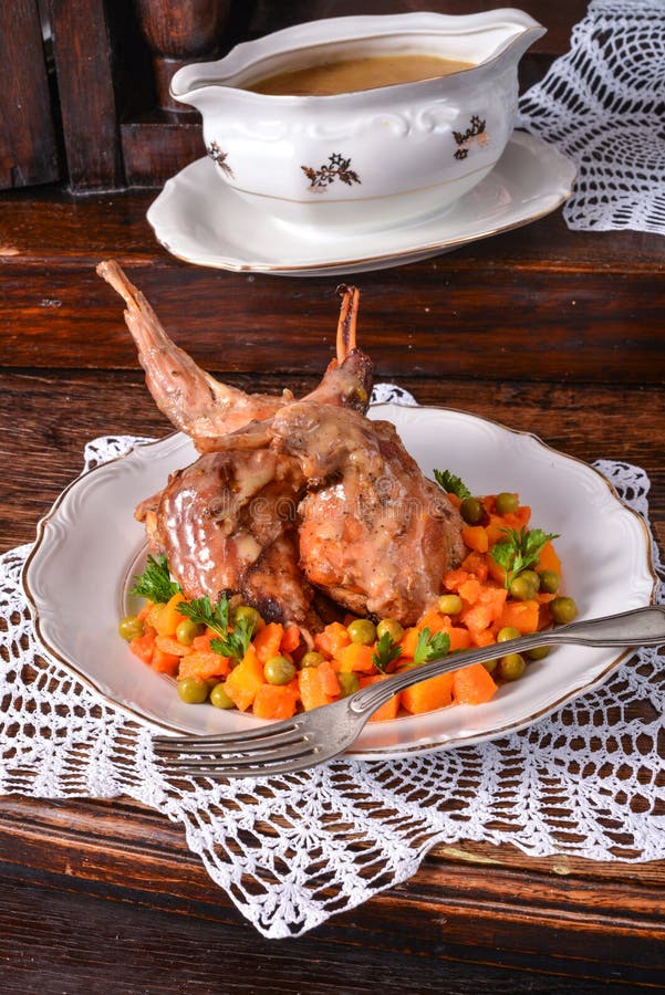Roast rabbit stock image. Image of brown, dish, gourmet - 34123215
