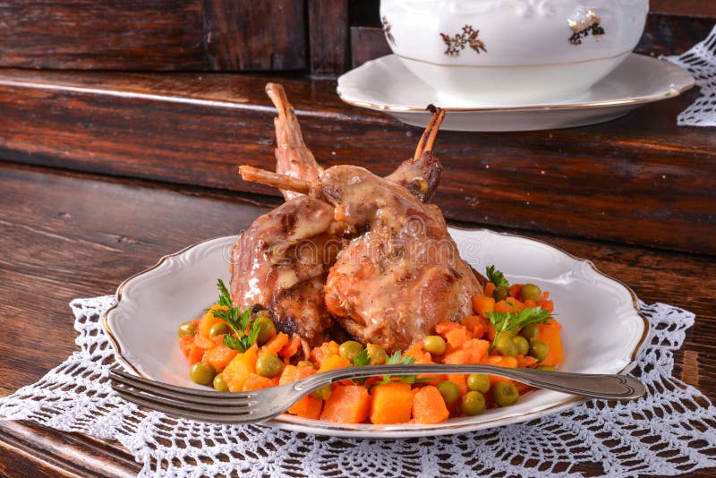 Roast rabbit stock photo. Image of brown, baked, baking - 34145248