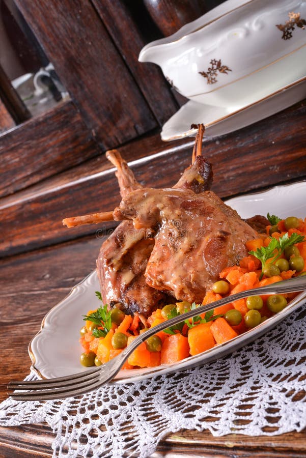 Roast rabbit stock photo. Image of brown, baked, baking - 34145248