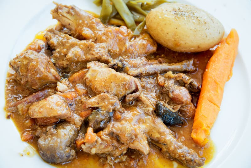 Roast rabbit . stock image. Image of menu, meat, meal - 79394781