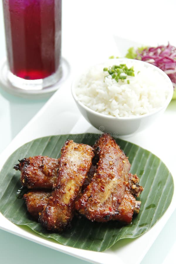 Roast ribs with rice stock image. Image of vietnamese - 28851615