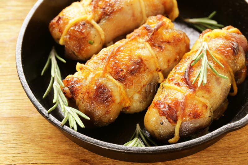 Roast Rolls of Chicken Fillet Stock Photo - Image of turkey, cuisine ...