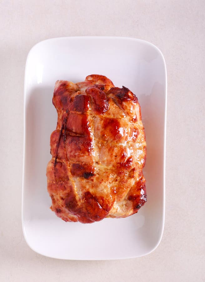 Roast Spicy Pork Roll Stuffed Stock Image - Image of stuffed, overhead ...