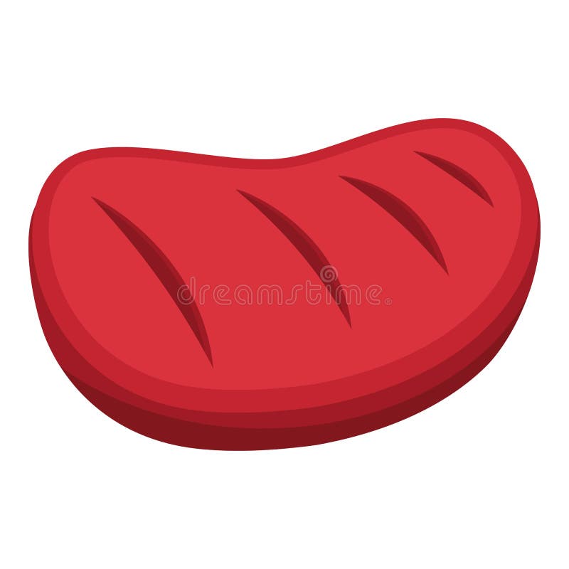 Roast Steak Icon, Flat Style Stock Vector - Illustration of isolated ...