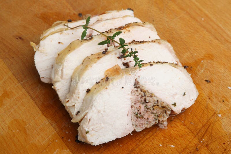 Roast Stuffed Chicken Breast Stock Image - Image of joint, slices: 6803923