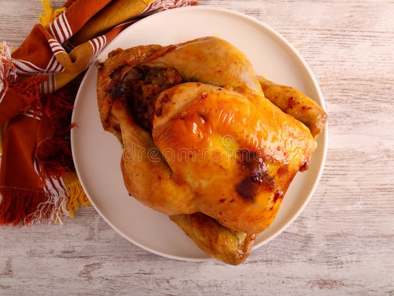 Roast stuffed chicken stock photo. Image of grill, chicken - 302117534