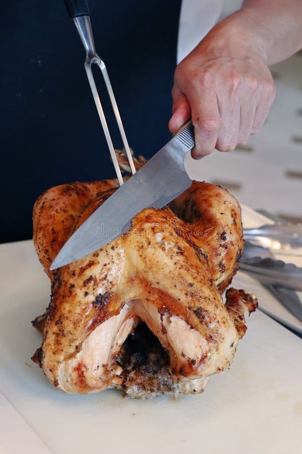 Roast Turkey Carved by a Chef Stock Image - Image of delicious, crispy ...