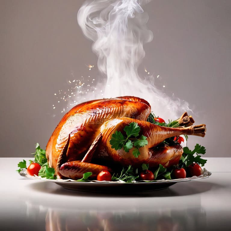 Roast Turkey Dinner, Steaming Hot, Dynamic Flying Bursting Layout Stock ...