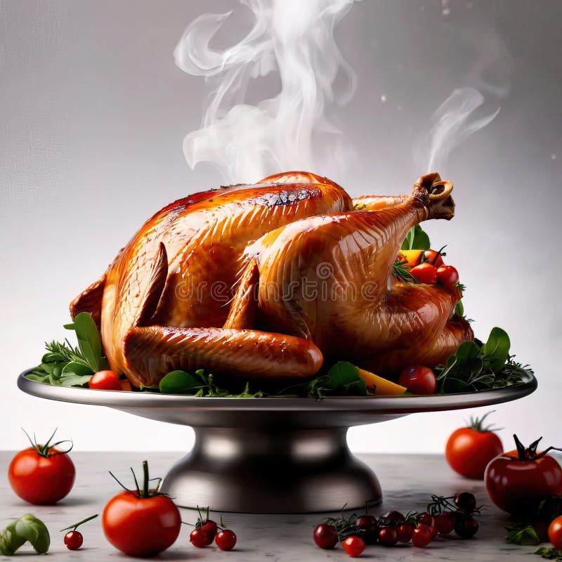 Roast Turkey Dinner, Steaming Hot, Dynamic Flying Bursting Layout Stock ...