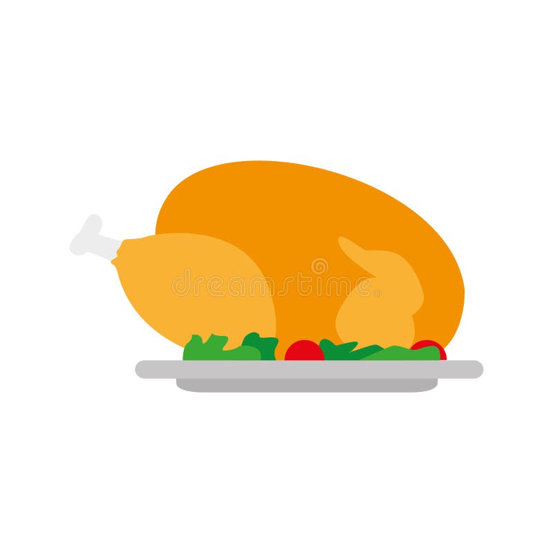 Roast turkey icon stock vector. Illustration of icon - 166236094