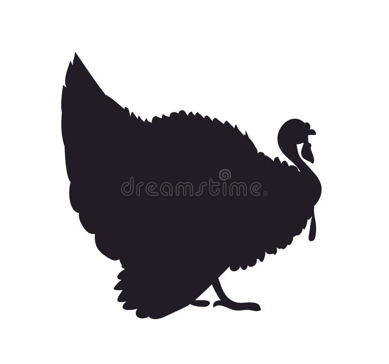 Roast Turkey for Thanksgiving Day Drawing Silhouette Vector Stock ...
