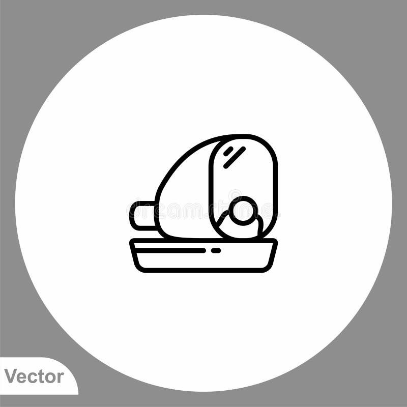 Roast Vector Icon Sign Symbol Stock Vector - Illustration of outline ...
